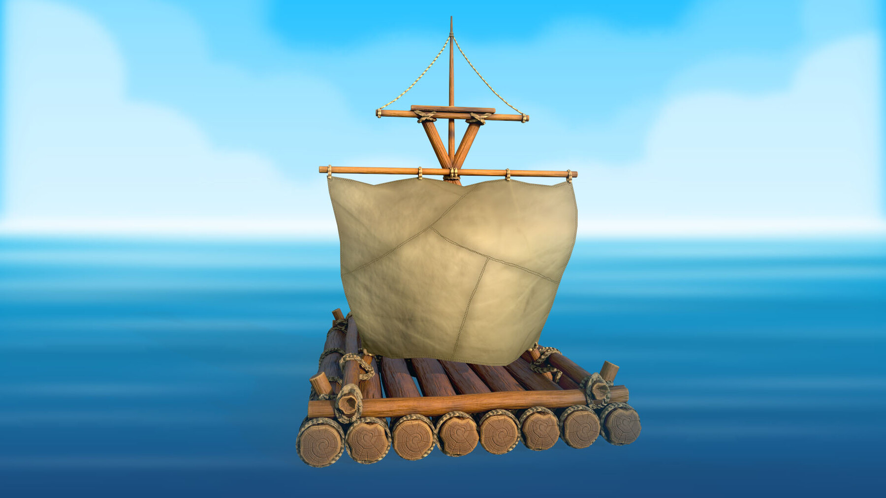 ArtStation - Wooden stylized raft PBR low-poly game ready Low-poly 3D ...