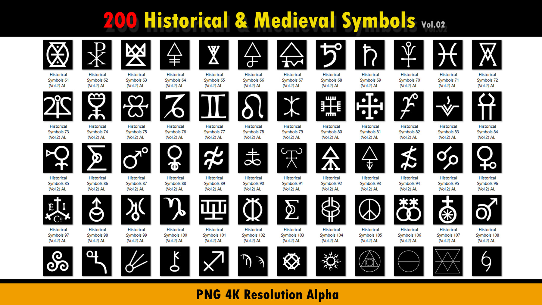 ArtStation - 550 Historical Symbols Bundles - 30 OFF | Brushes