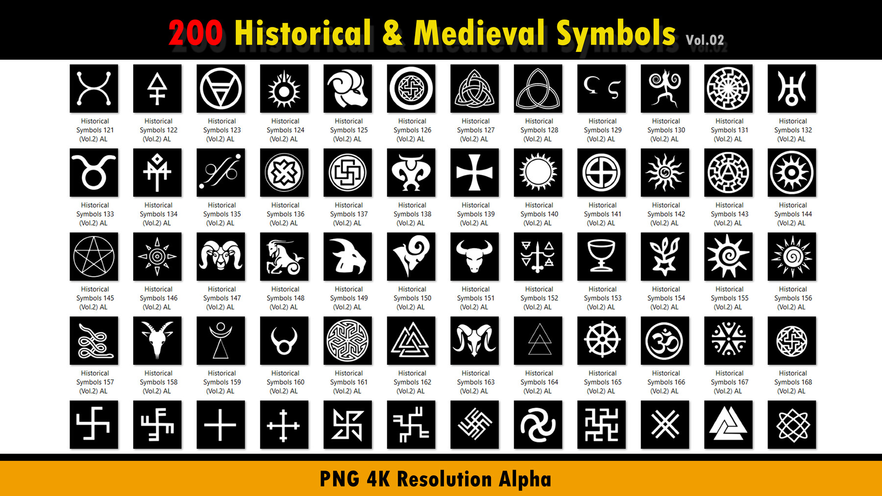 ArtStation - 550 Historical Symbols Bundles - 30 OFF | Brushes