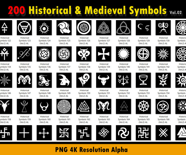 ArtStation - 550 Historical Symbols Bundles - 30 OFF | Brushes