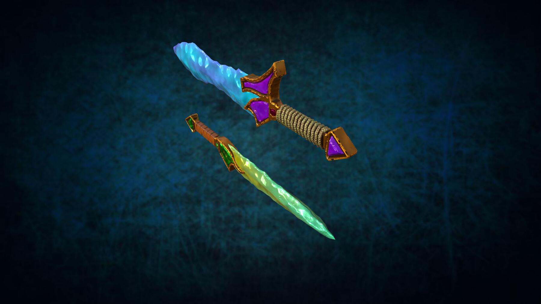 ArtStation - Stylized Fantasy Sword dagger PBR game ready Low-poly 3D ...