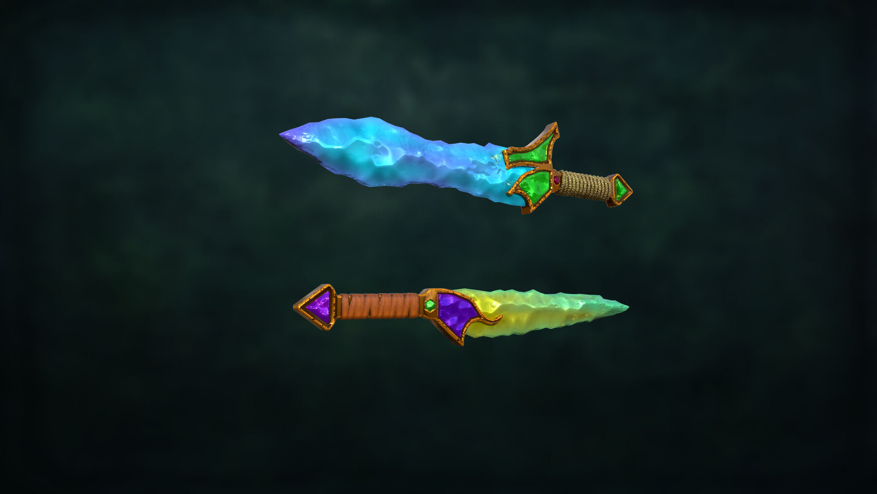 ArtStation - Stylized Fantasy Sword dagger PBR game ready Low-poly 3D ...