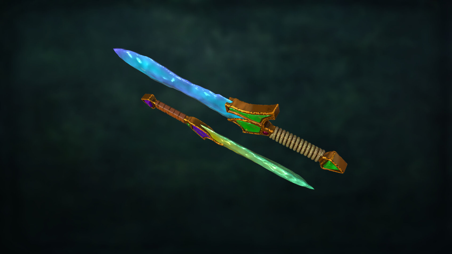 ArtStation - Stylized Fantasy Sword dagger PBR game ready Low-poly 3D ...