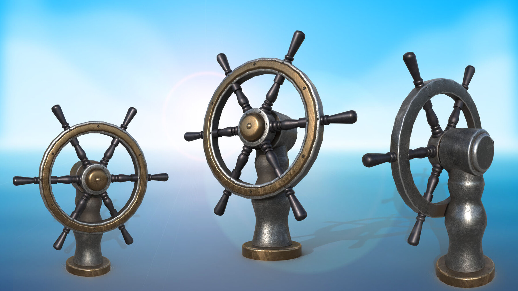 ArtStation - The helm of a sea ship or vessel PBR game ready Low-poly ...