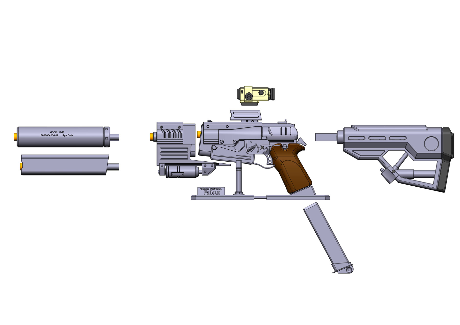 ArtStation - 10mm Pistol - Fallout 4 - Printable 3d model - STL files ...