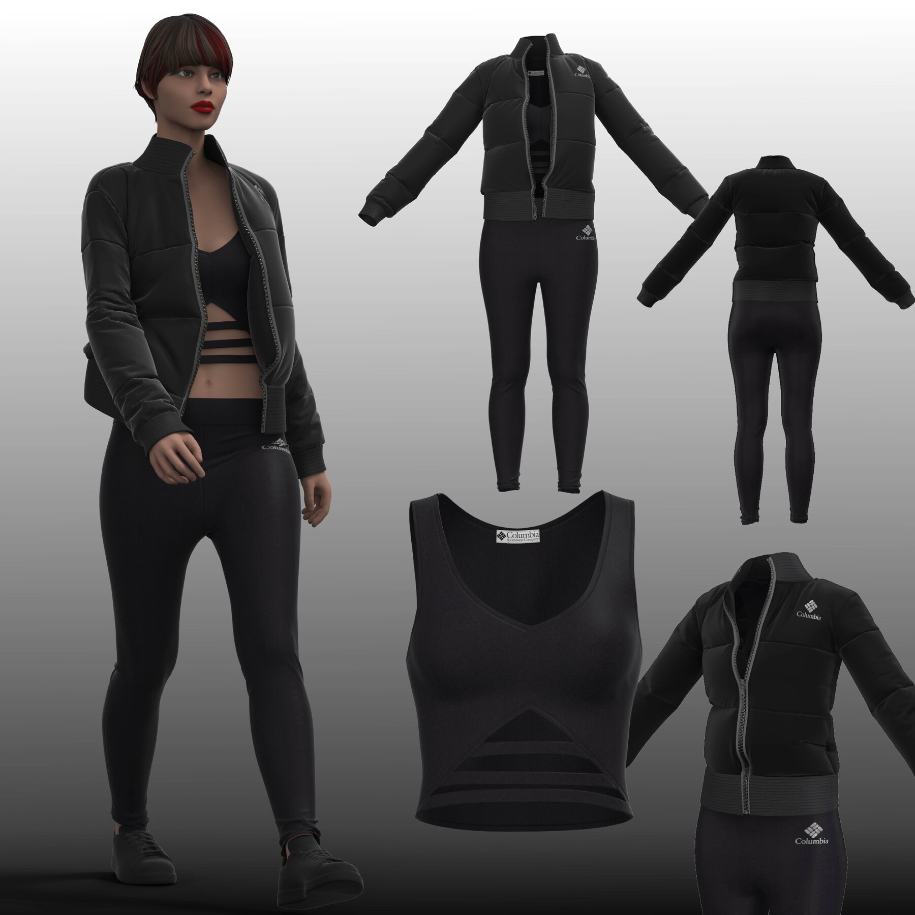 ArtStation - FREE Puffer jacket ( female outfit ) clo3D and marvelous ...