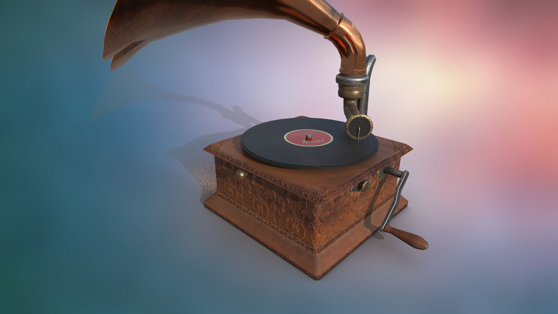 ArtStation - Vintage retro gramophone PBR low-poly game ready Low-poly ...