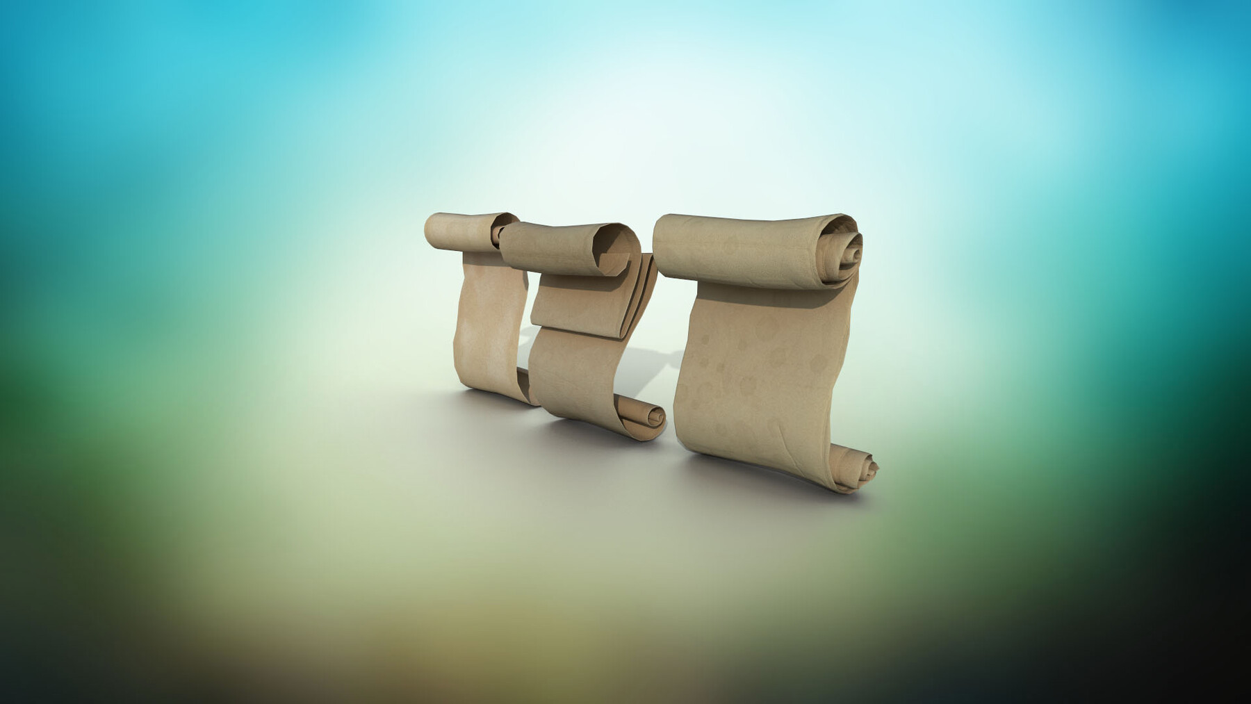 ArtStation - Set of three papyrus scrolls PBR Low-poly 3D model | Resources