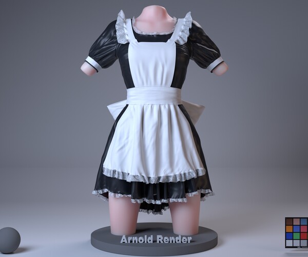 ArtStation - ClothCG: Maid Outfit 002a Marvelous+ZB+PBR 8K 3DAssets ...