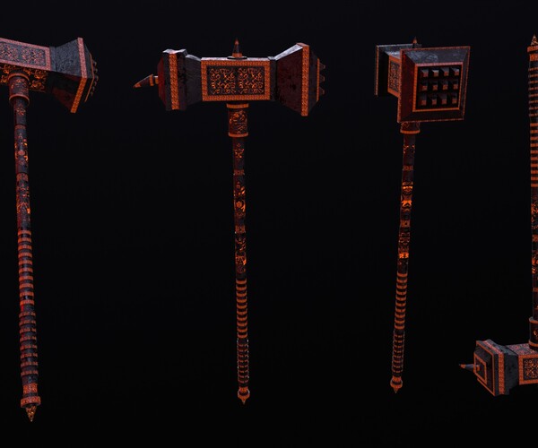 ArtStation - Free Lava war hammer | Game Assets