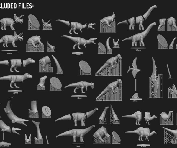 ArtStation - Dinosaur Bundle 1 - Dino Models for 3D-Printing | Resources