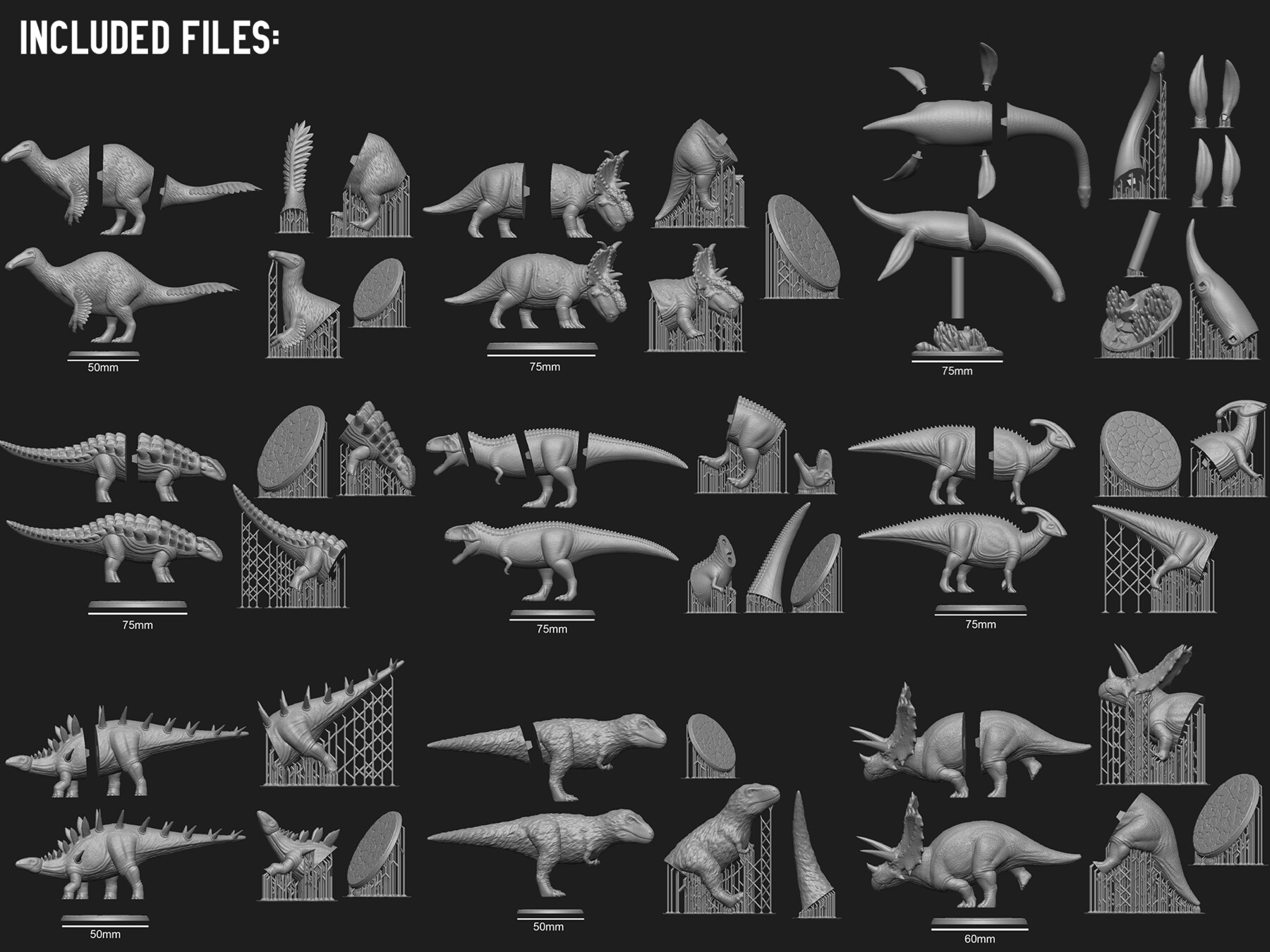 ArtStation - Dinosaur Bundle 2 - Dino Models for 3D-Printing | Resources