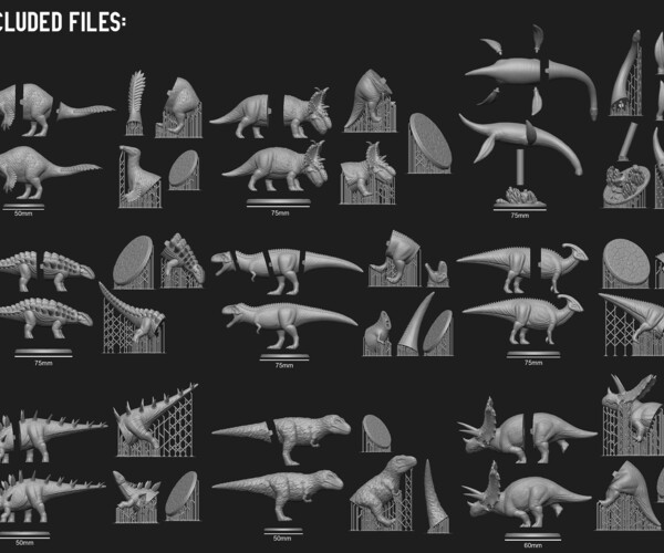 ArtStation - Dinosaur Bundle 2 - Dino Models for 3D-Printing | Resources