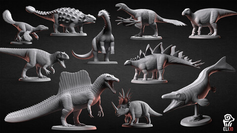 ArtStation - Dinosaur Bundle 3 - Dino Models for 3D-Printing | Resources