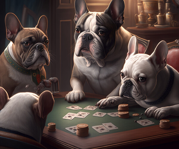 ArtStation - Frenchies playing poker | Artworks