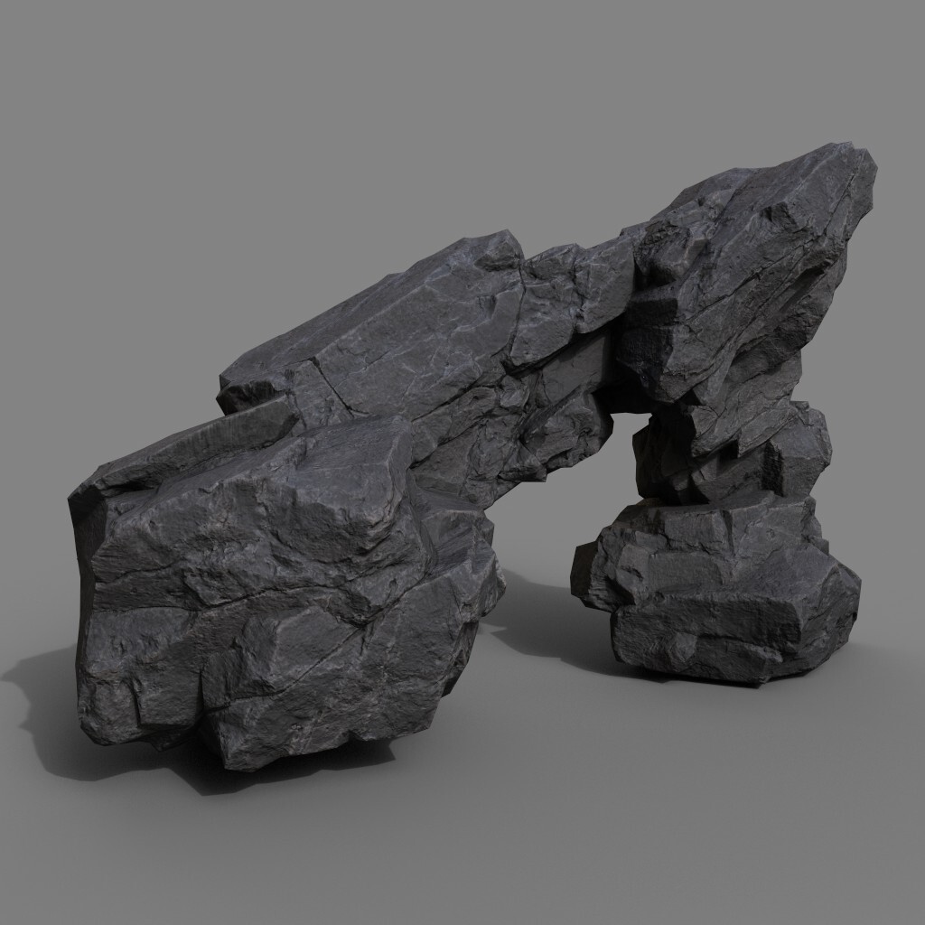 ArtStation - Low Poly Black Rock Formation 221219 - Ultra HD 16K ...