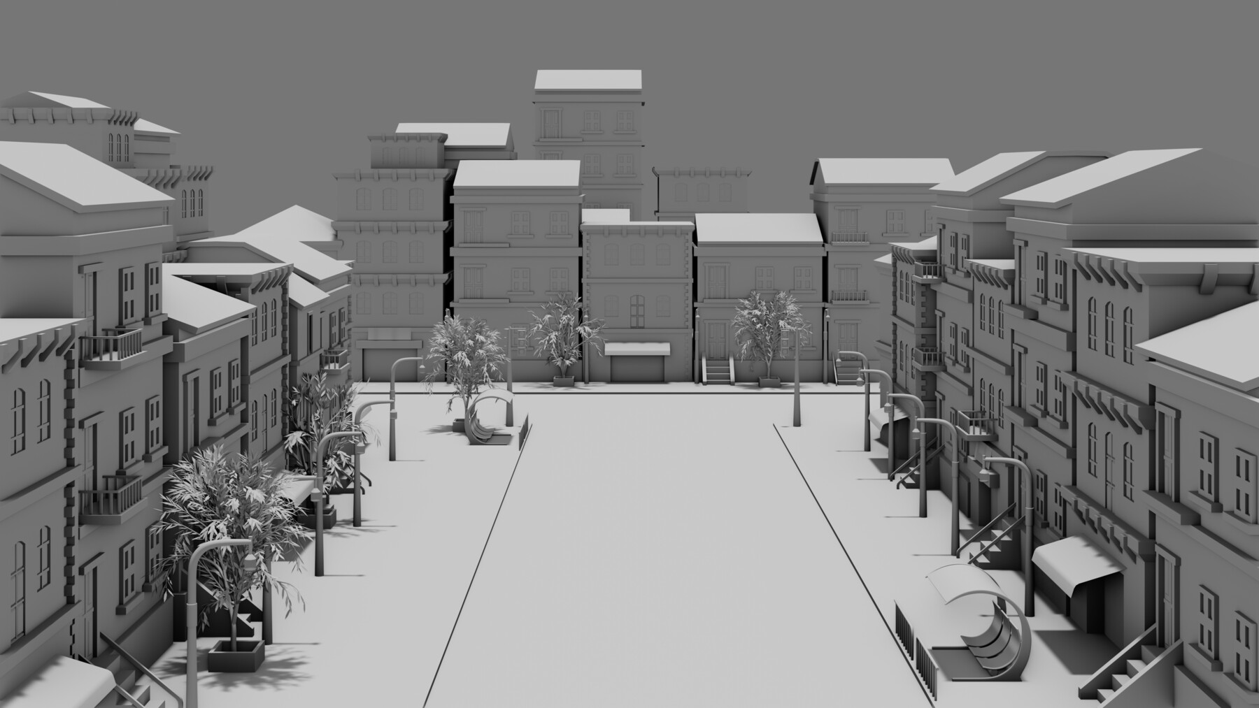ArtStation - 3D Urban City Street Scene Low Poly | Resources