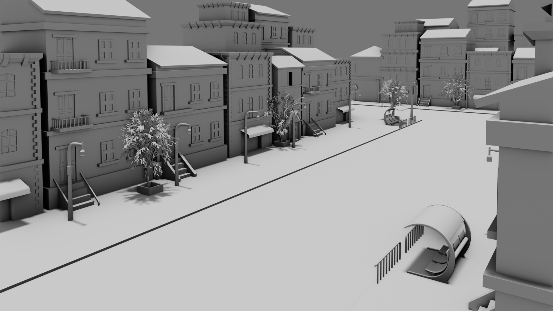 ArtStation - 3D Urban City Street Scene Low Poly | Resources