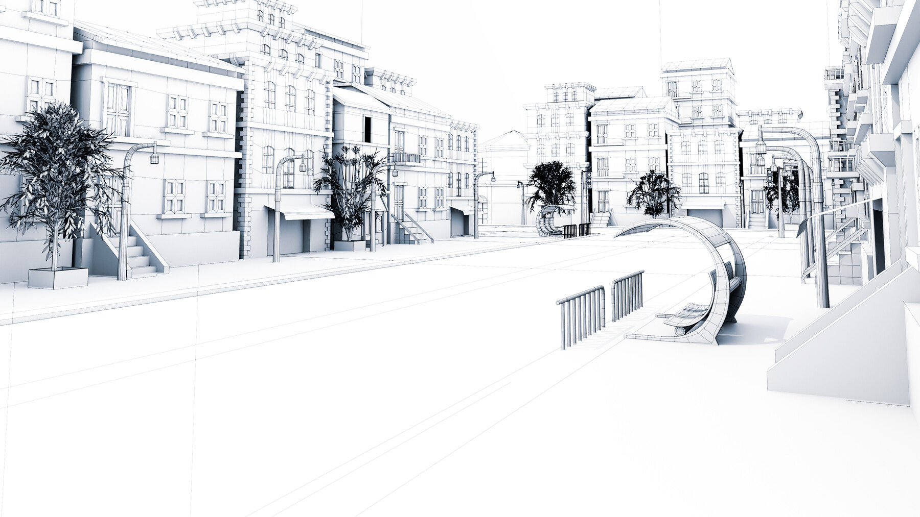 ArtStation - 3D Urban City Street Scene Low Poly | Resources