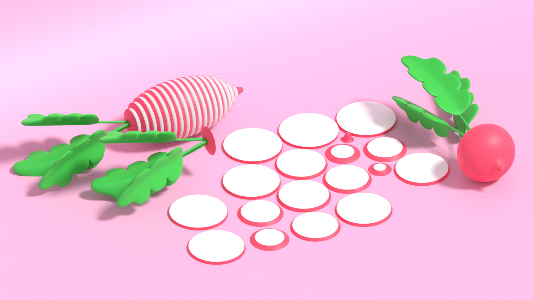 ArtStation - Cartoon Red Radish and Slice 3D model | Resources