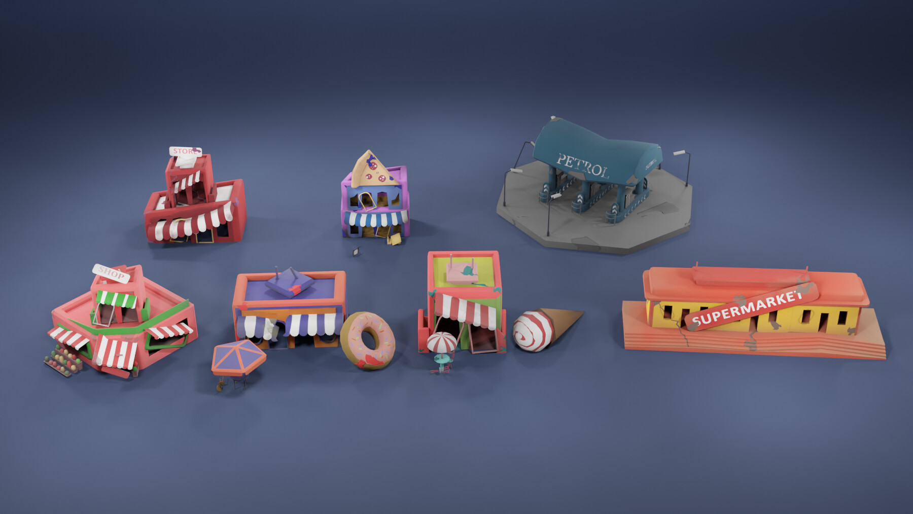 ArtStation - Clay Zombie APOCALYPSE city Environment Low-poly 3D model ...