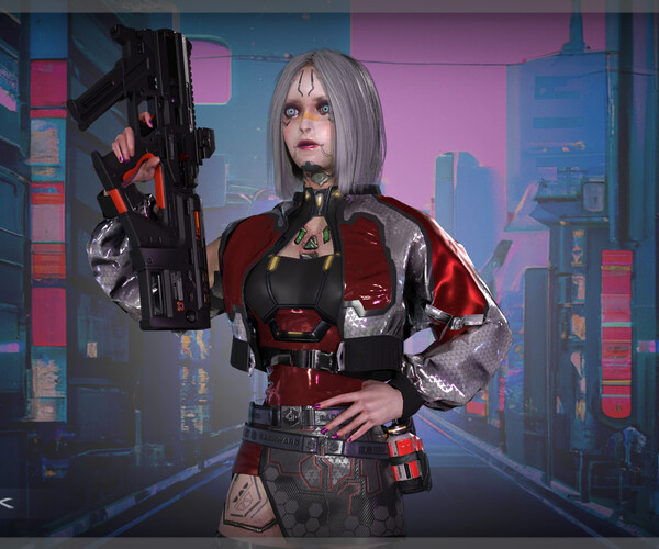 ArtStation - Kate - CyberGirl | Game Assets