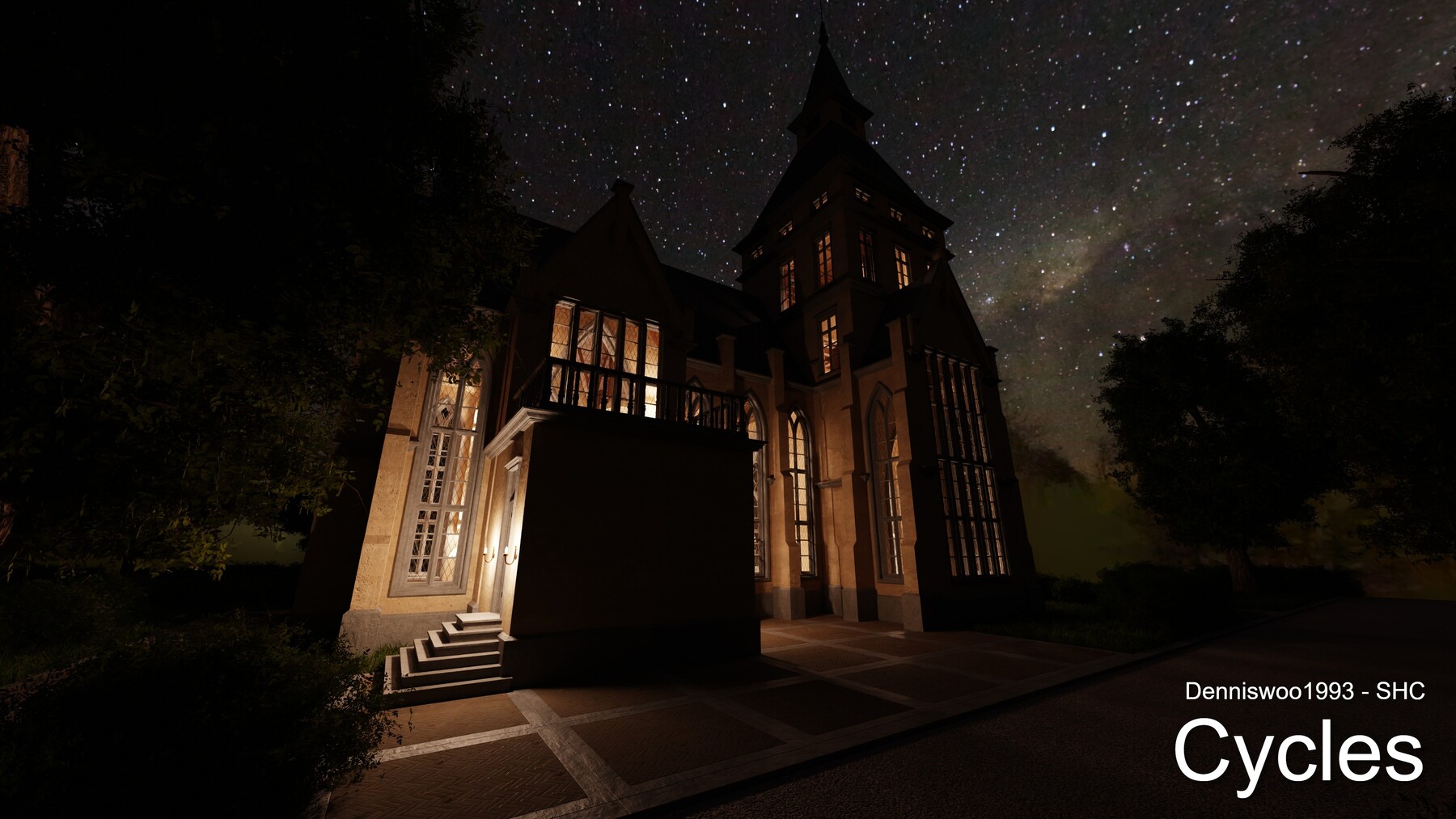 ArtStation - Classic great hall with tower - Church with interior ...