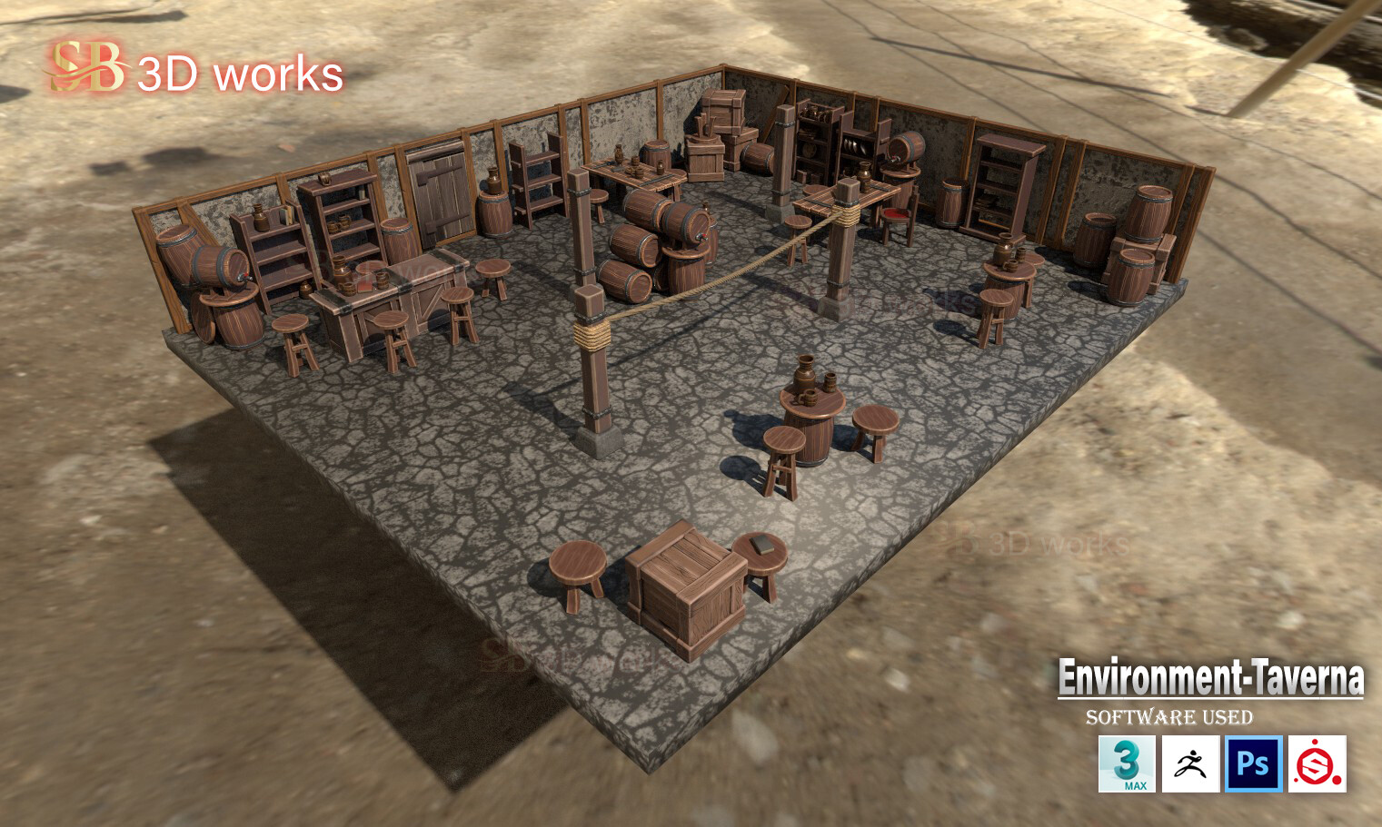 ArtStation - Taverna Environment Game Ready Assets - Recreation | Game Assets