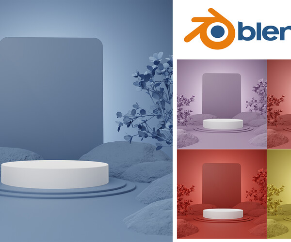 ArtStation - 3d rendering of pastel color backdrop blender 3.x | Resources