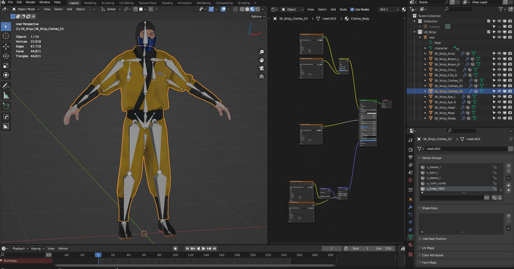 ArtStation - Ninja 03 Rig | Game Assets