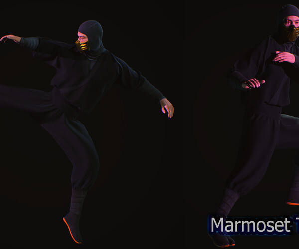 ArtStation - Ninja 03 Rig | Game Assets