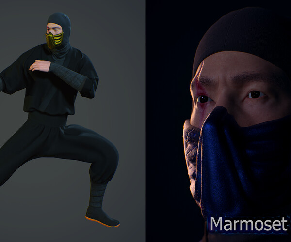 ArtStation - Ninja 03 Rig | Game Assets