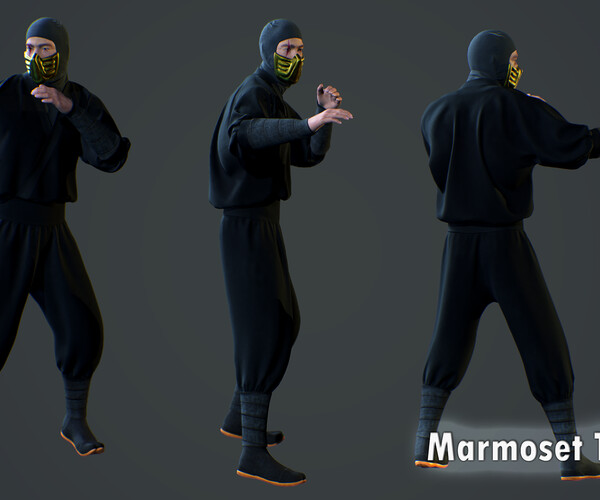 ArtStation - Ninja 03 Rig | Game Assets