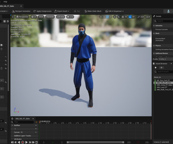 ArtStation - Ninja 03 Rig | Game Assets