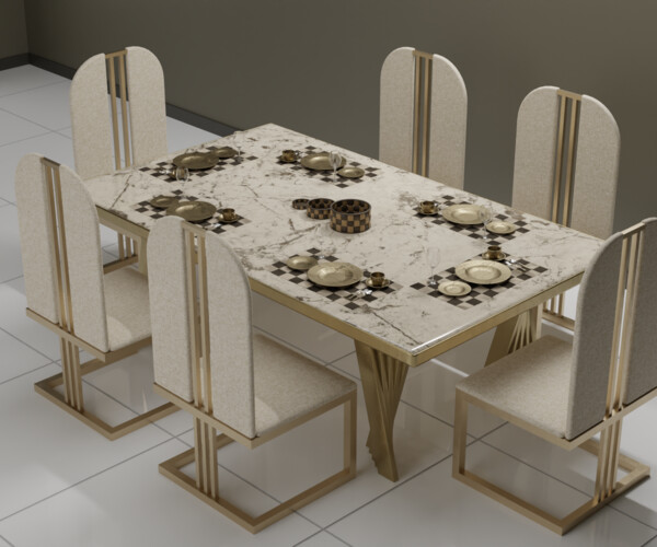 ArtStation - Dining Table 02 | Game Assets