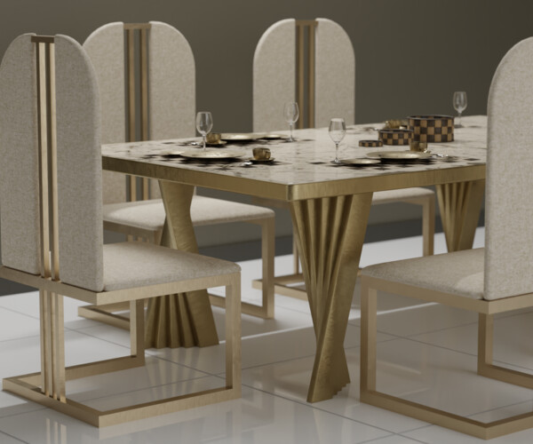ArtStation - Dining Table 02 | Game Assets