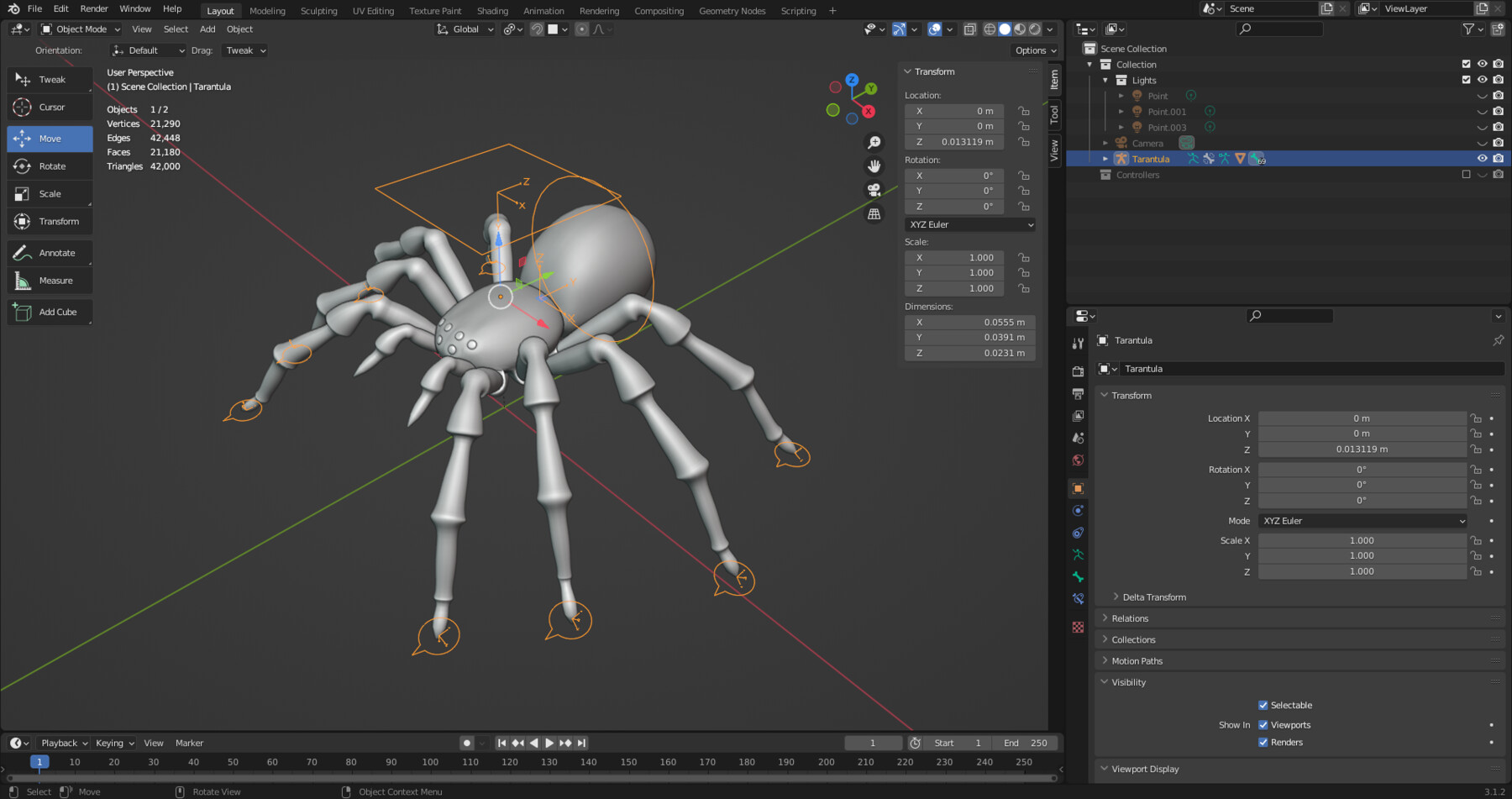 ArtStation - Spider Tarantula Rigged and Animation | Game Assets