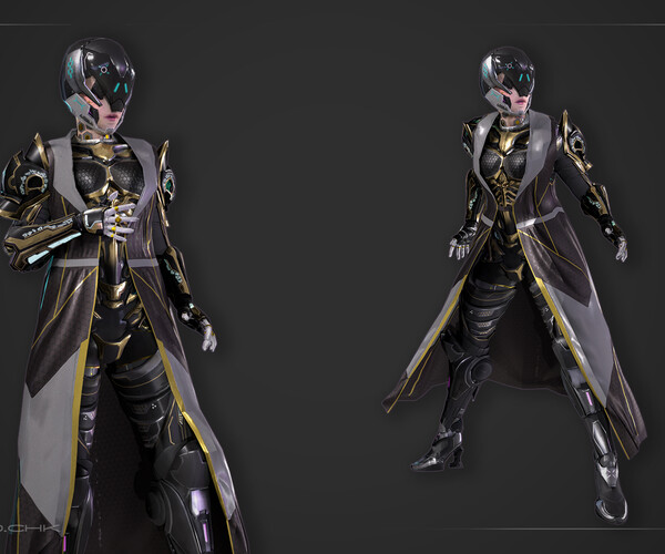 ArtStation - Faya - CyberGirl | Game Assets