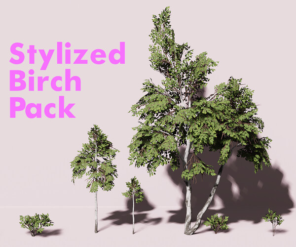 ArtStation - Stylized Birch Trees | Game Assets