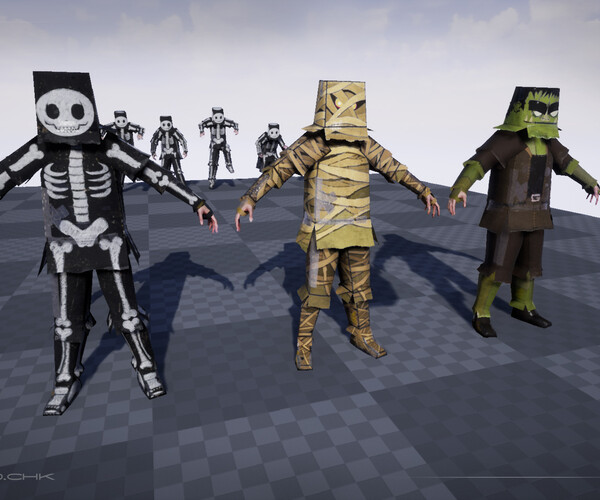 ArtStation - Cardboard Boy Skin Pack | Game Assets