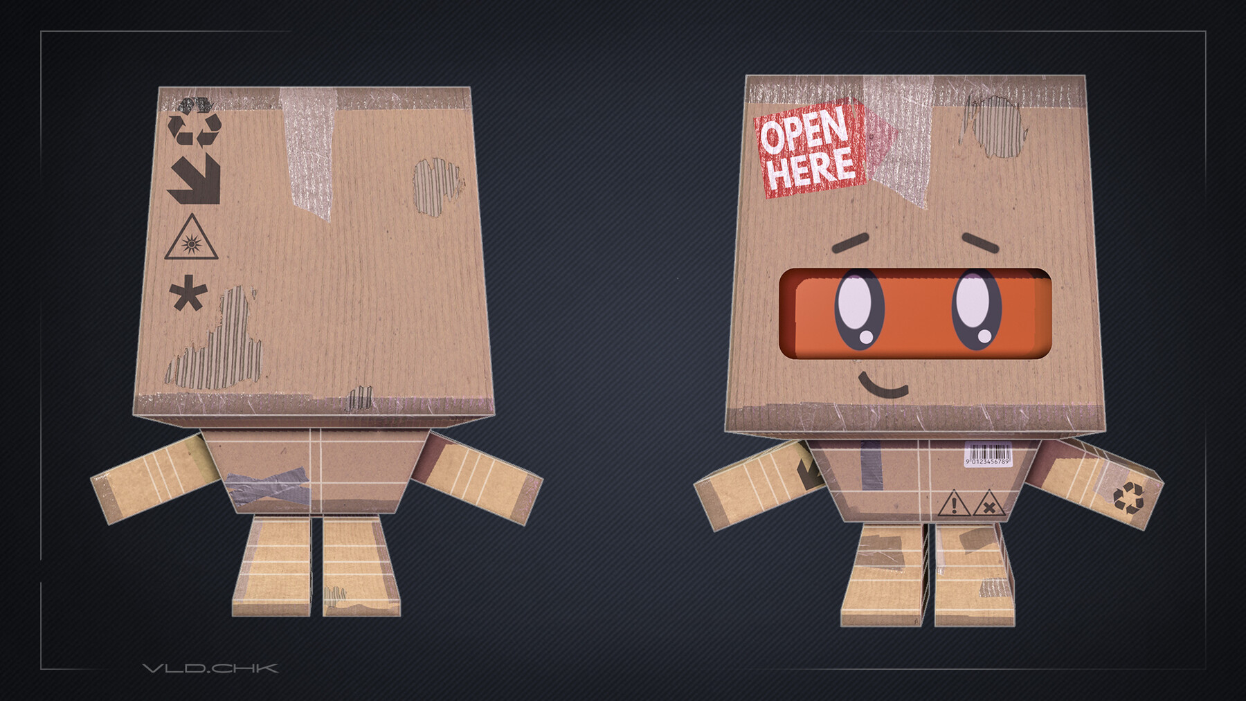ArtStation - Cute Cardboard Boy | Game Assets