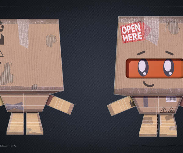 ArtStation - Cute Cardboard Boy | Game Assets