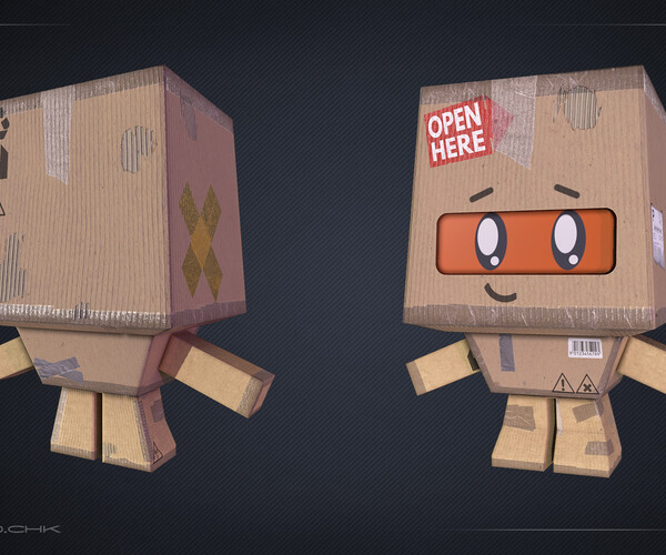 ArtStation - Cute Cardboard Boy | Game Assets