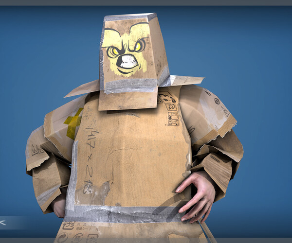 ArtStation - Cardboard Fat Man | Game Assets