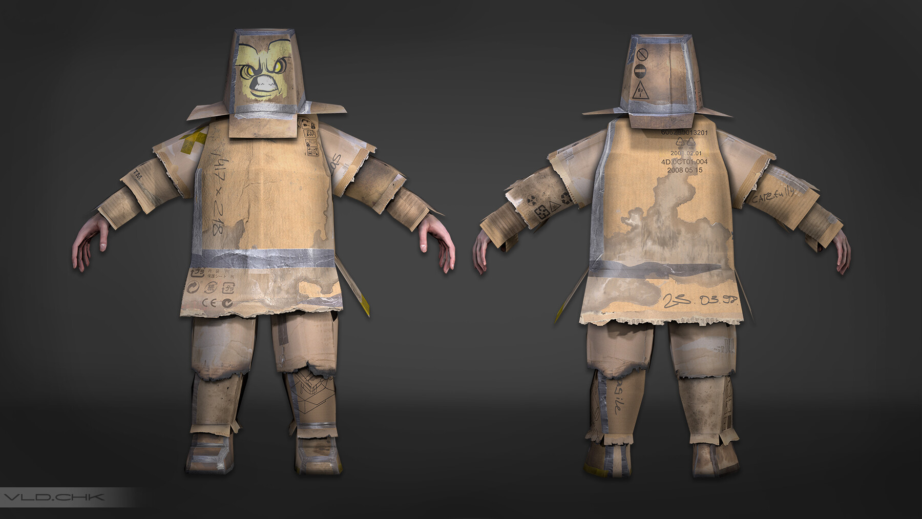 ArtStation - Cardboard Fat Man | Game Assets