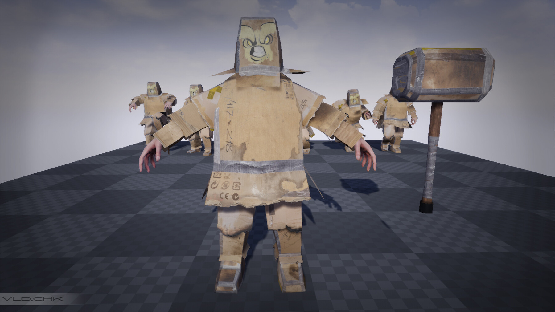 ArtStation - Cardboard Fat Man | Game Assets