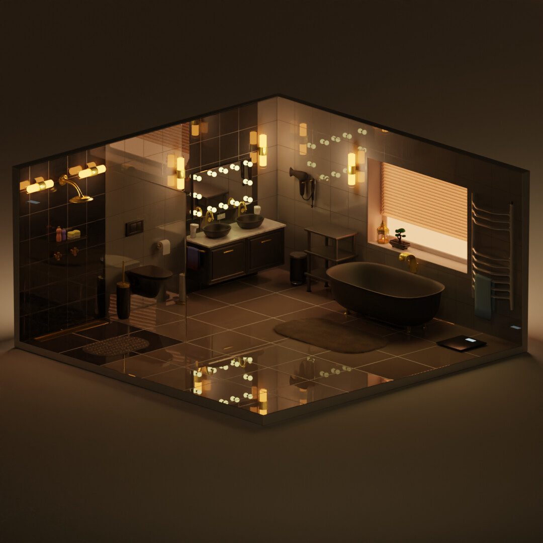 ArtStation - Isometric Bathroom | Resources