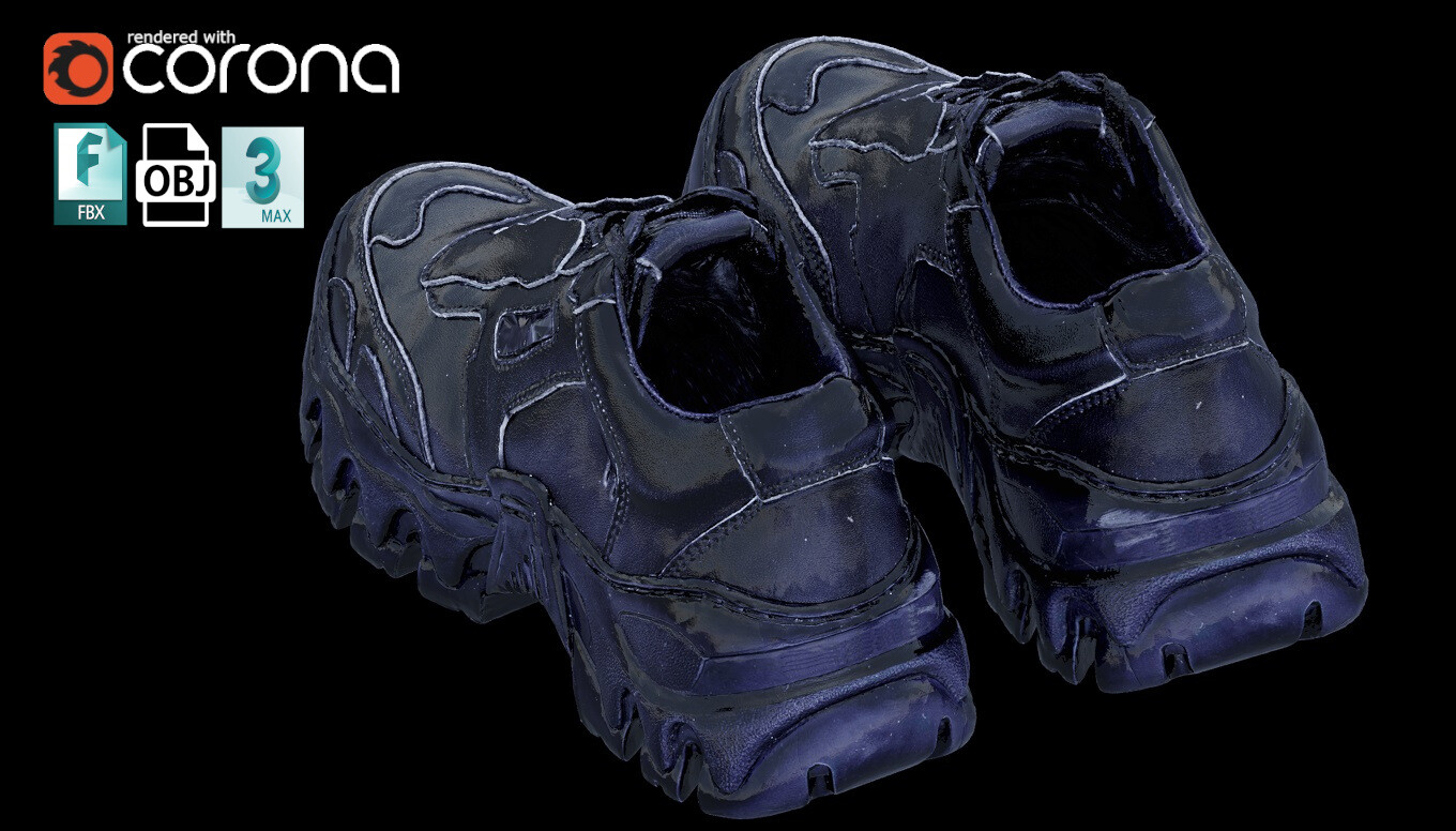 ArtStation - Leather High Fashion Shoes Low-poly | Game Assets