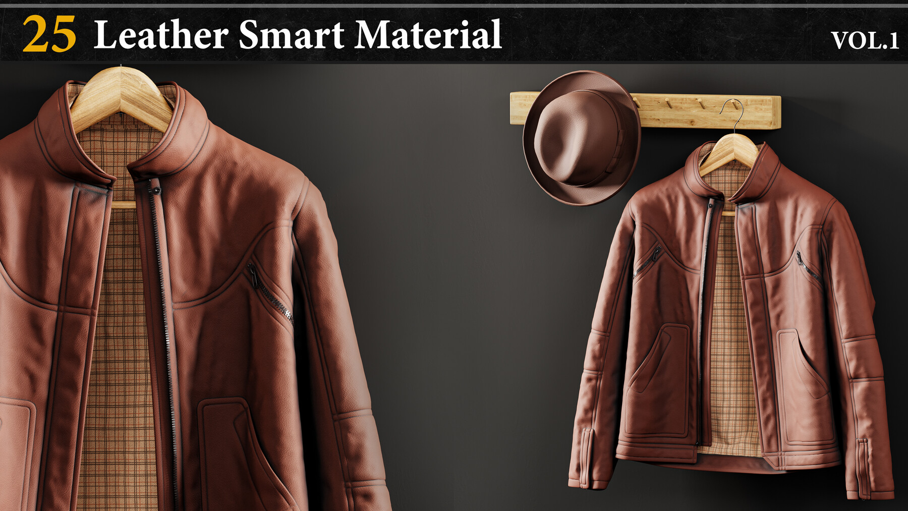 ArtStation - 25 Leather Smart Material Vol.1 | Game Assets