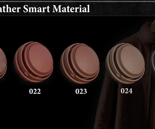 ArtStation - 25 Leather Smart Material Vol.1 | Game Assets